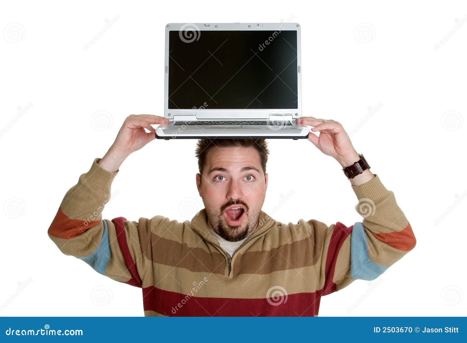 Laptop Man stock photo. Image of mouth, computers, laptops - 2503670
