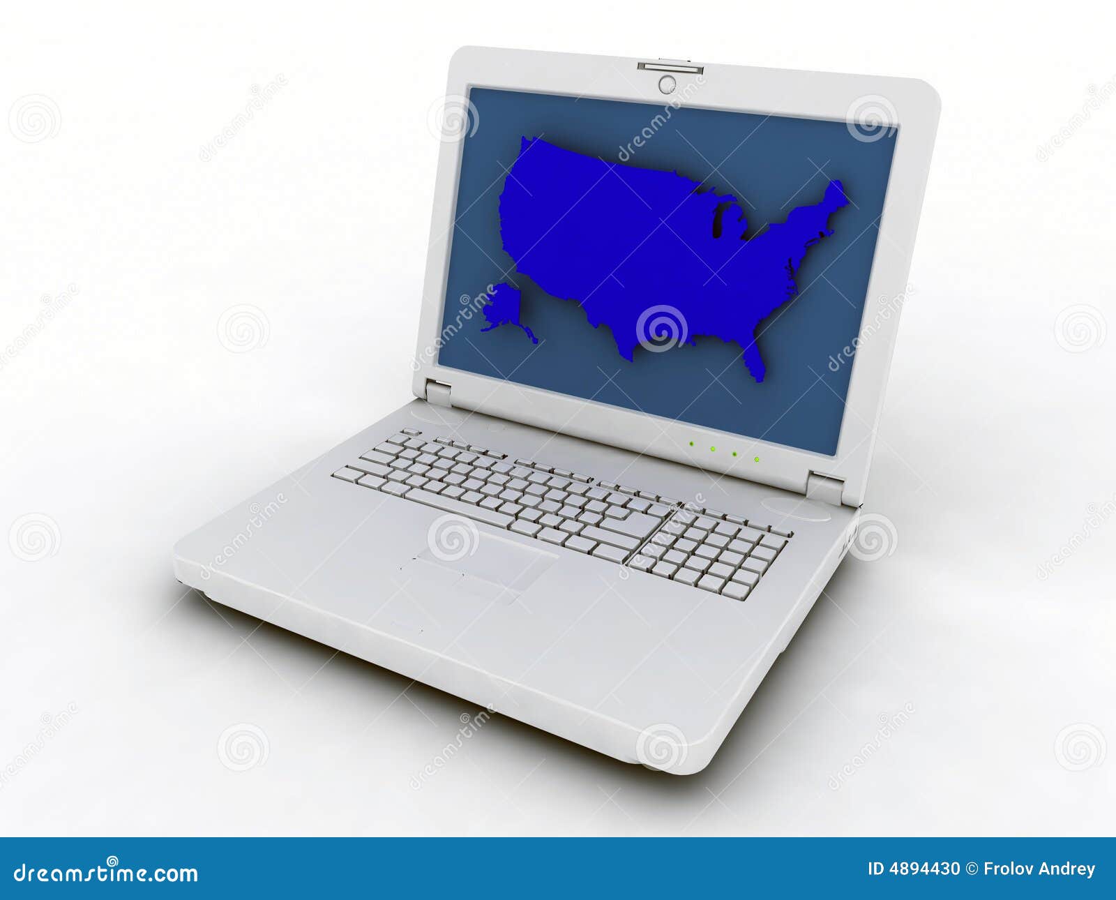 Laptop and map US stock illustration. Illustration of cutting - 4894430