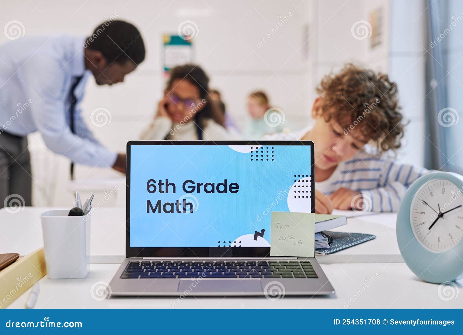 Laptop in Math Class stock photo. Image of teacher, studying - 254351708
