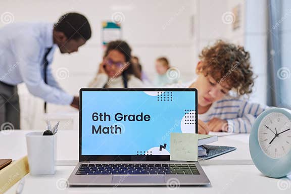 Laptop in Math Class stock photo. Image of teacher, studying - 254351708