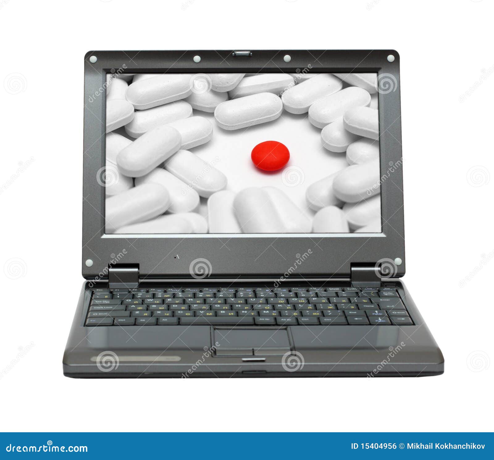 Laptop with Medicine Science Theme Stock Photo - Image of ...