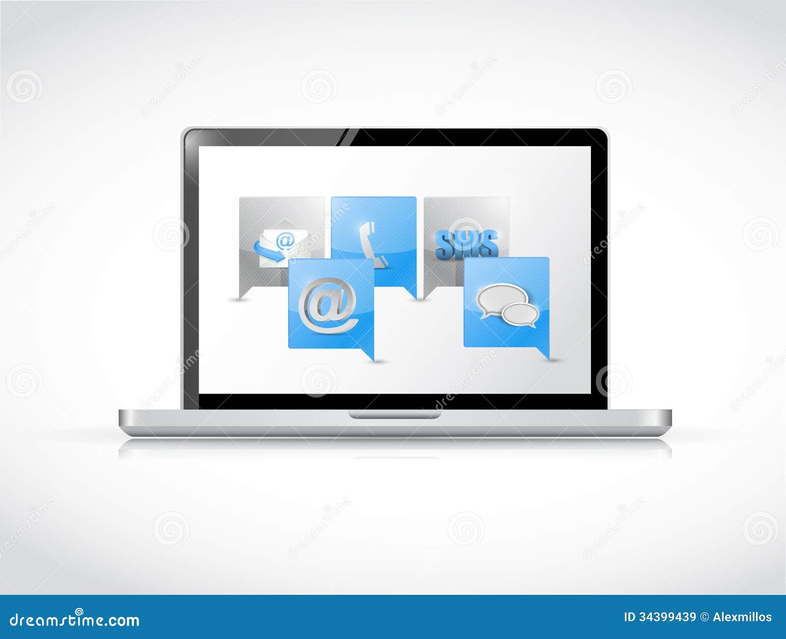 Laptop Message Bubble Communication Concept Stock Illustration ...