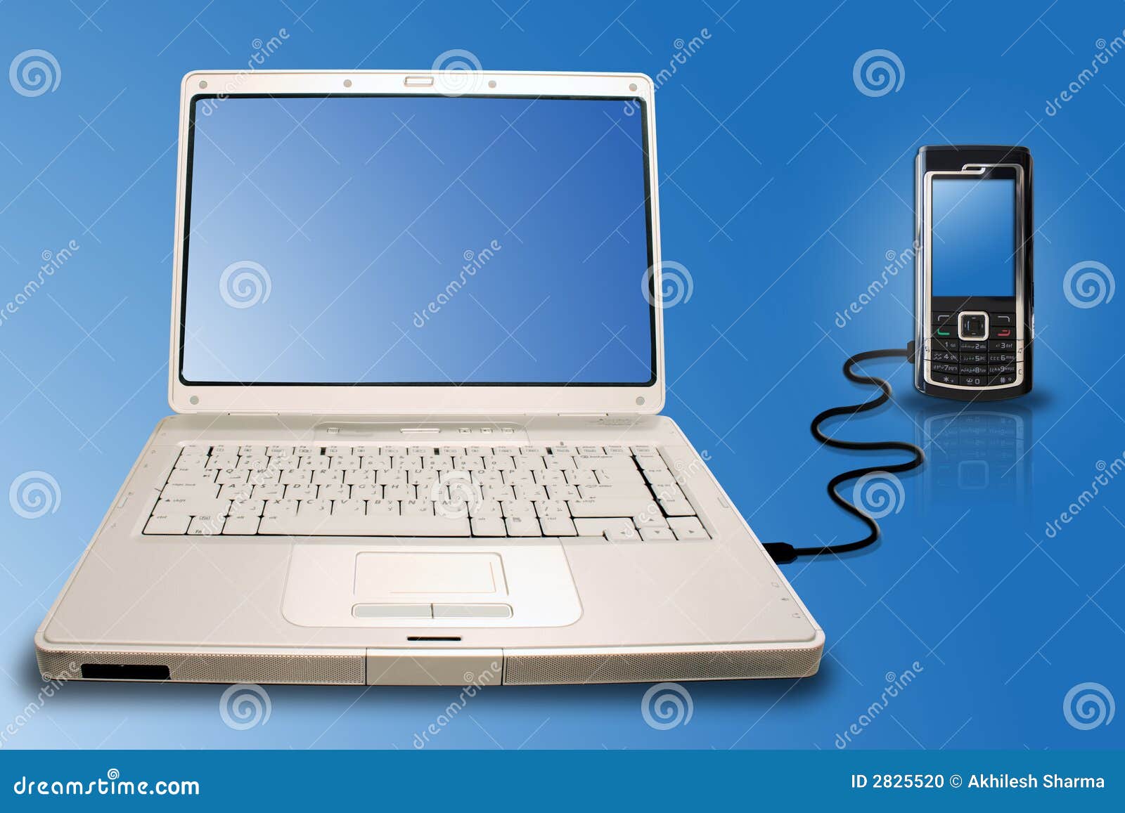 Laptop mobile connection stock photo. Image of network - 2825520