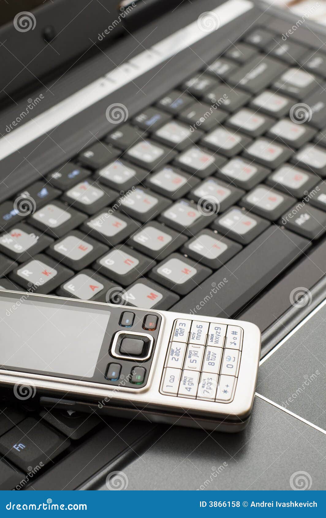 Laptop and mobile phone stock photo. Image of mobile, commerce - 3866158