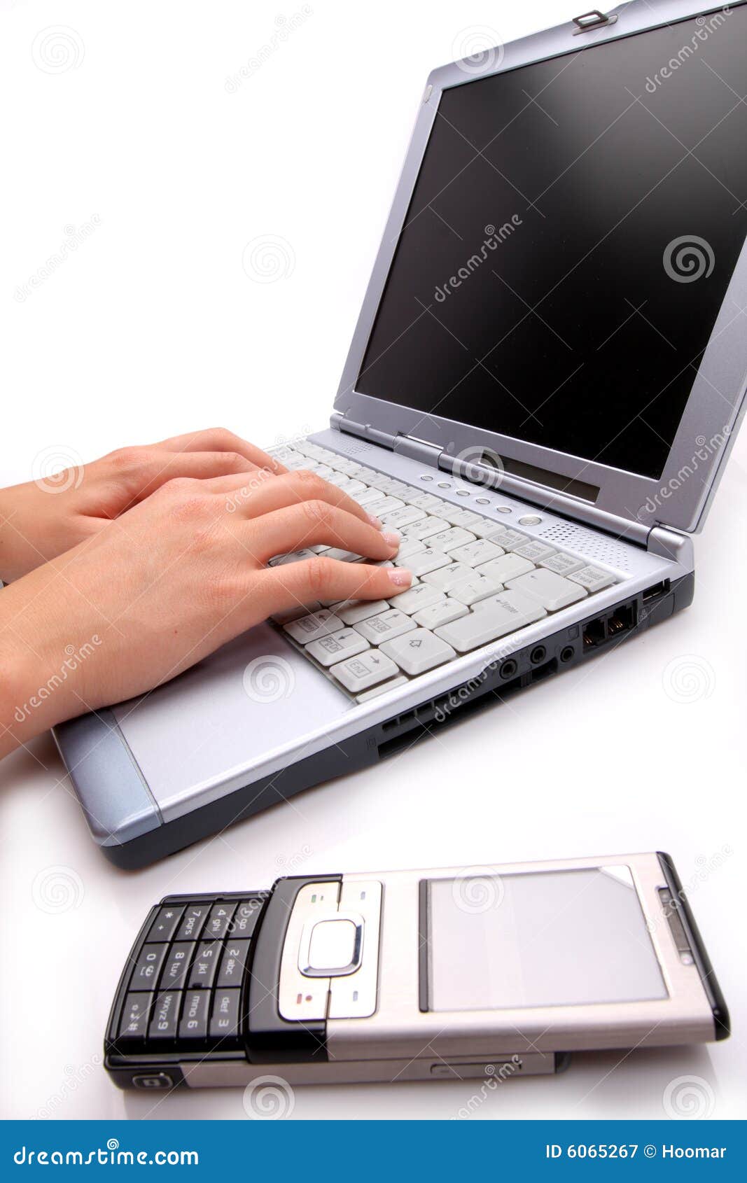 Laptop and mobile phone stock image. Image of chains, equipment - 6065267