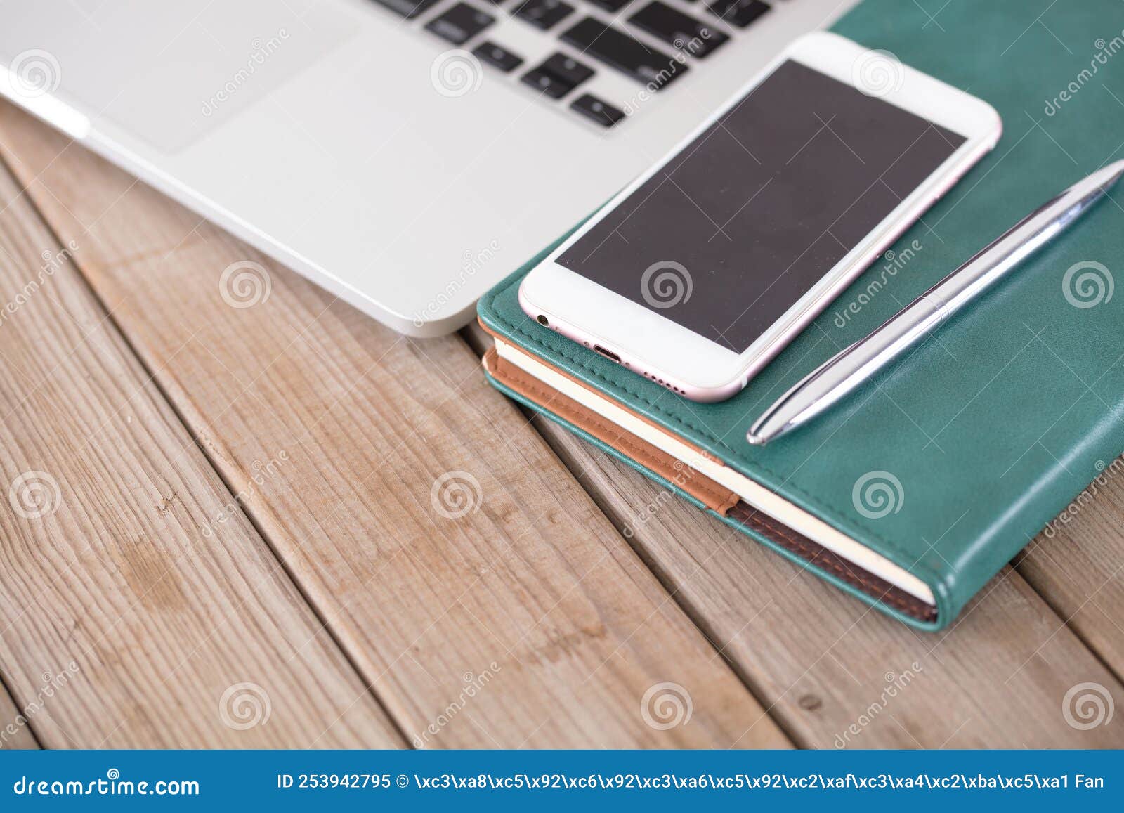 Laptop and Mobile Phone and Diary Stock Image - Image of still ...