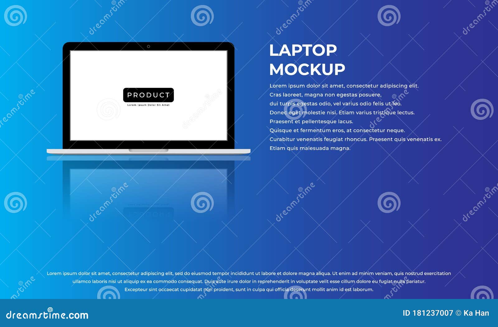Laptop Mockup Design Poster Advertisement Flyer Vector Illustration ...
