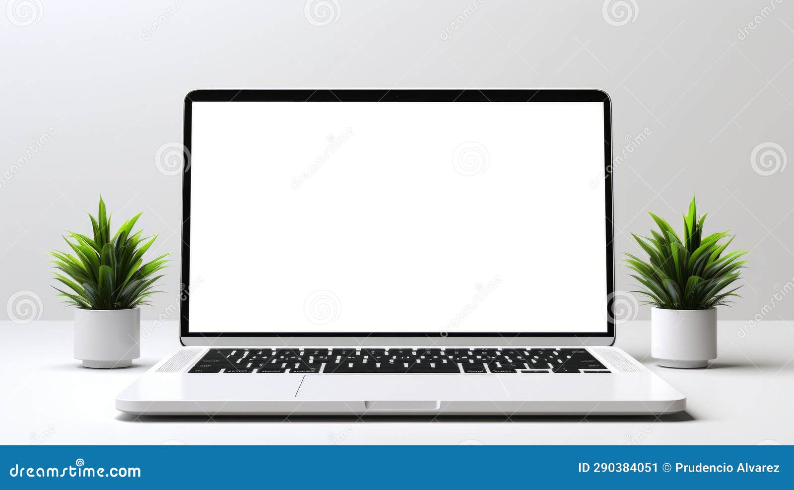 Laptop mockup on desk stock illustration. Illustration of notebook ...