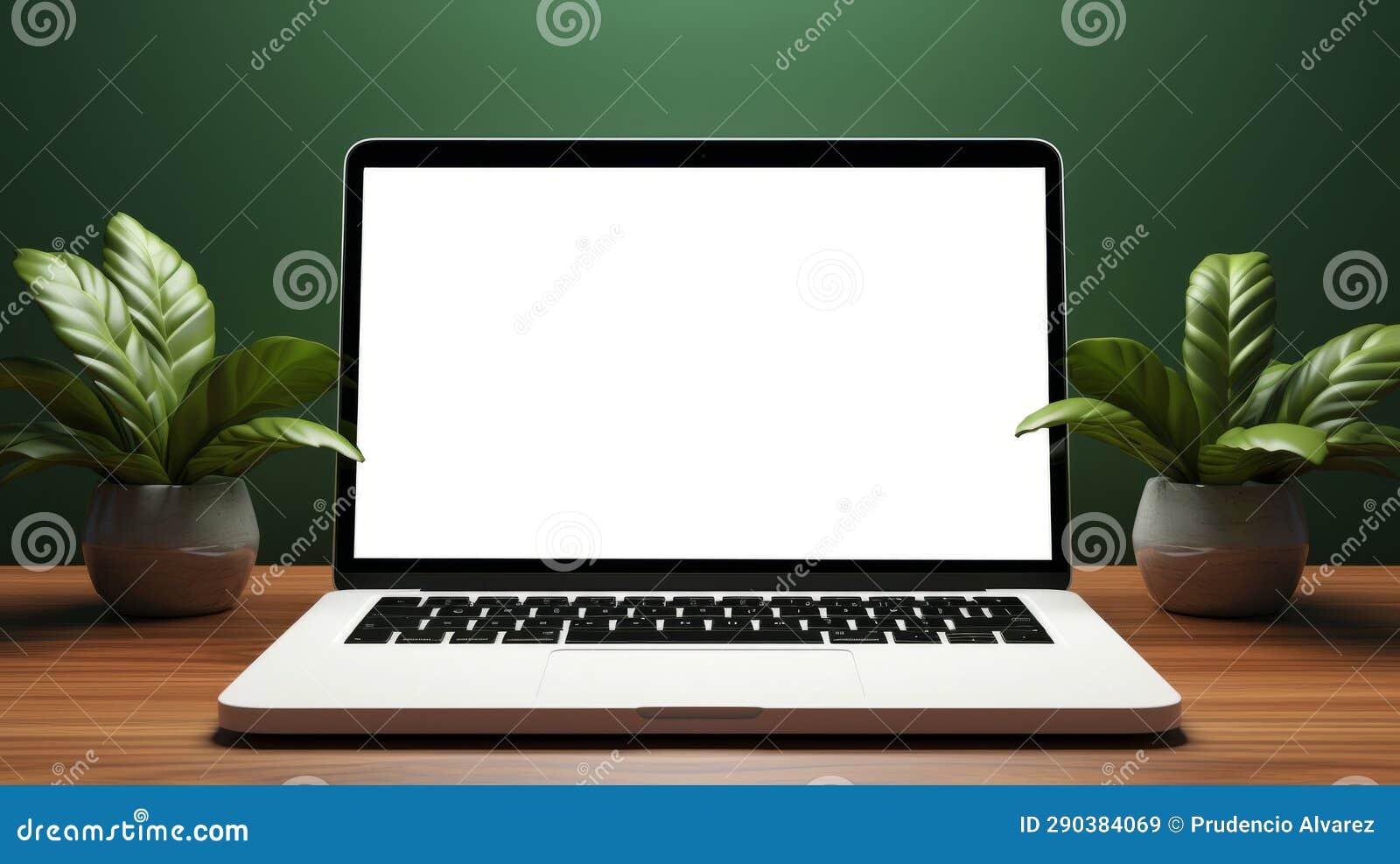 Laptop mockup on desk stock illustration. Illustration of design ...