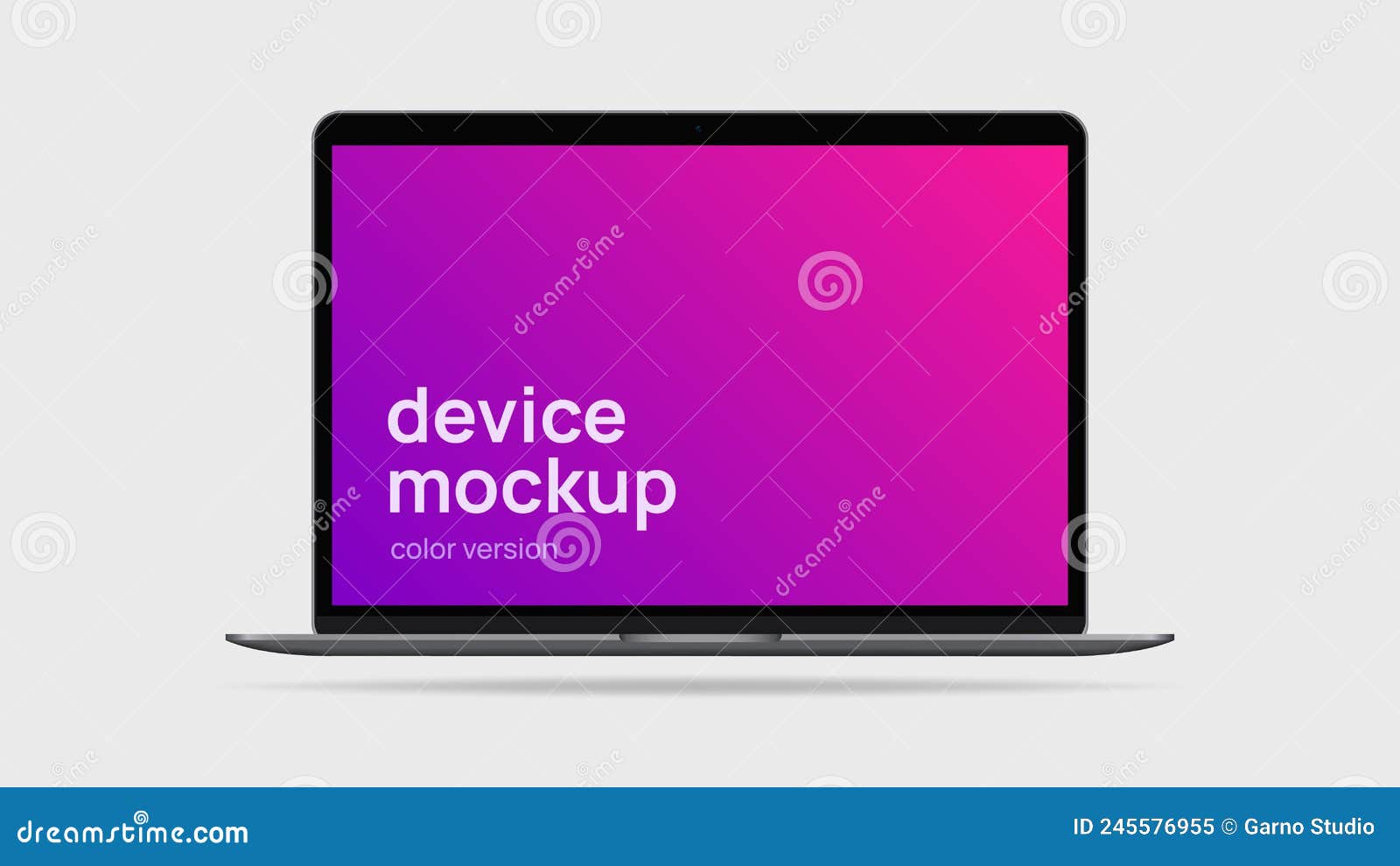Laptop Mockup with Editable Pink Gradient Screen Stock Vector ...