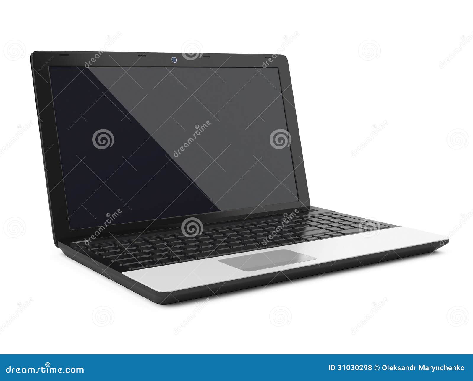 Laptop Modern Frameless With Blanck Screen Isolated On White Background ...