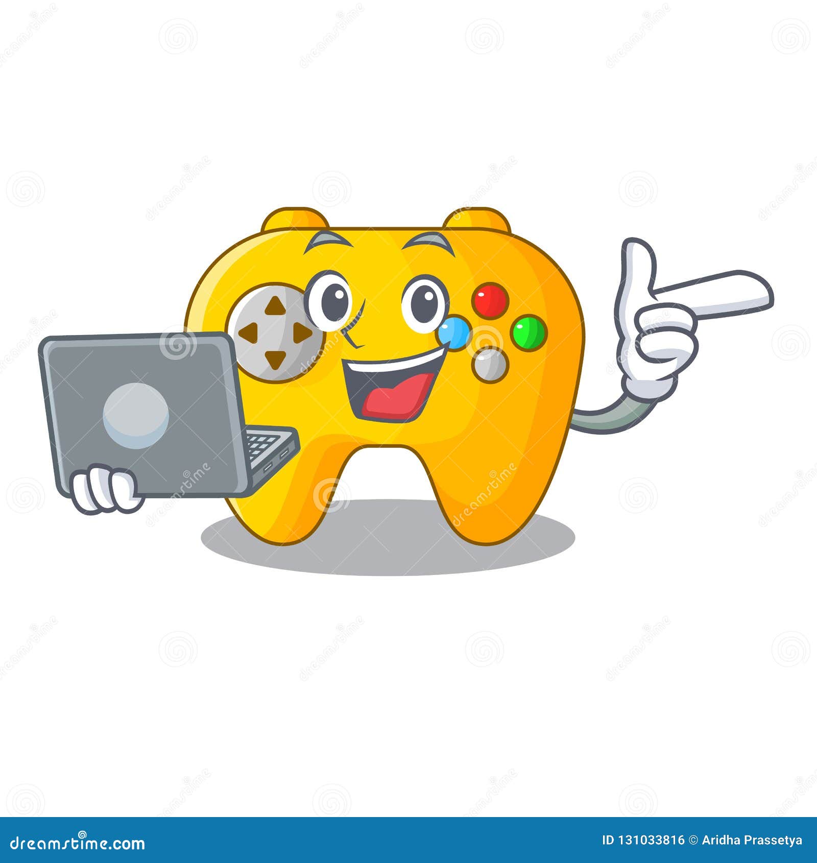 With Laptop Modern Game Shaped Controller Cartoon Wood Stock Vector ...