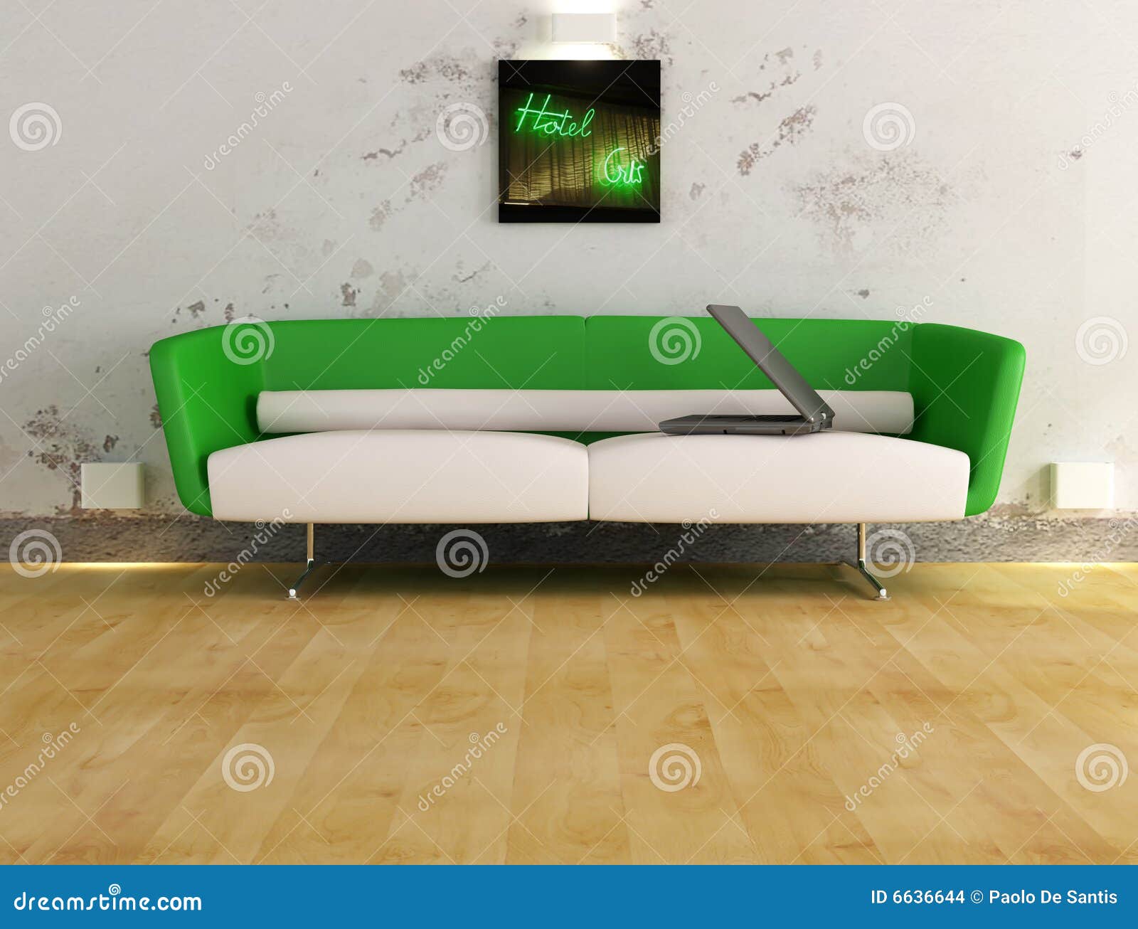 Laptop on modern sofa stock photo. Image of modern, computer - 6636644