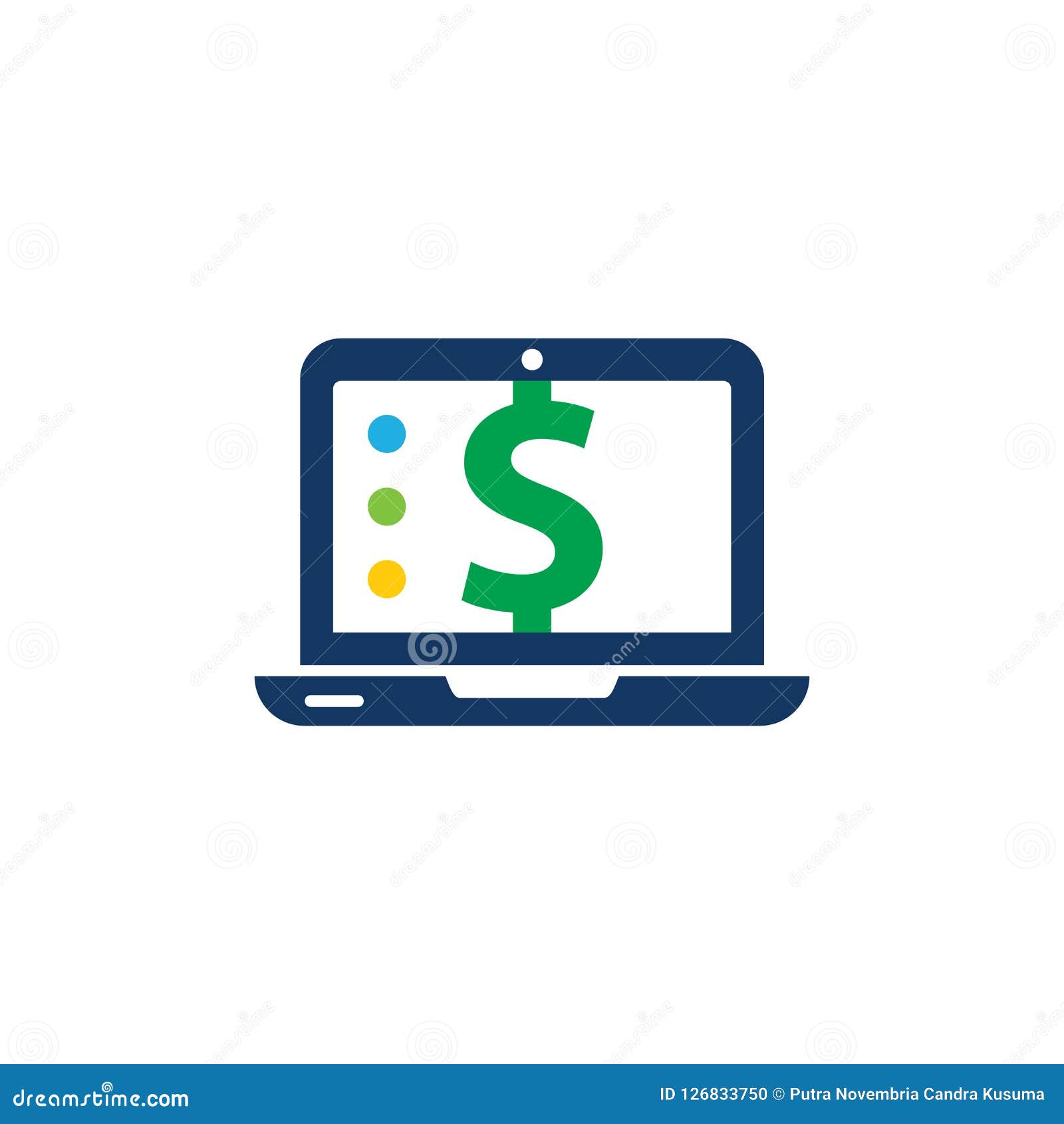 Laptop Money Logo Icon Design Stock Vector - Illustration of bank ...