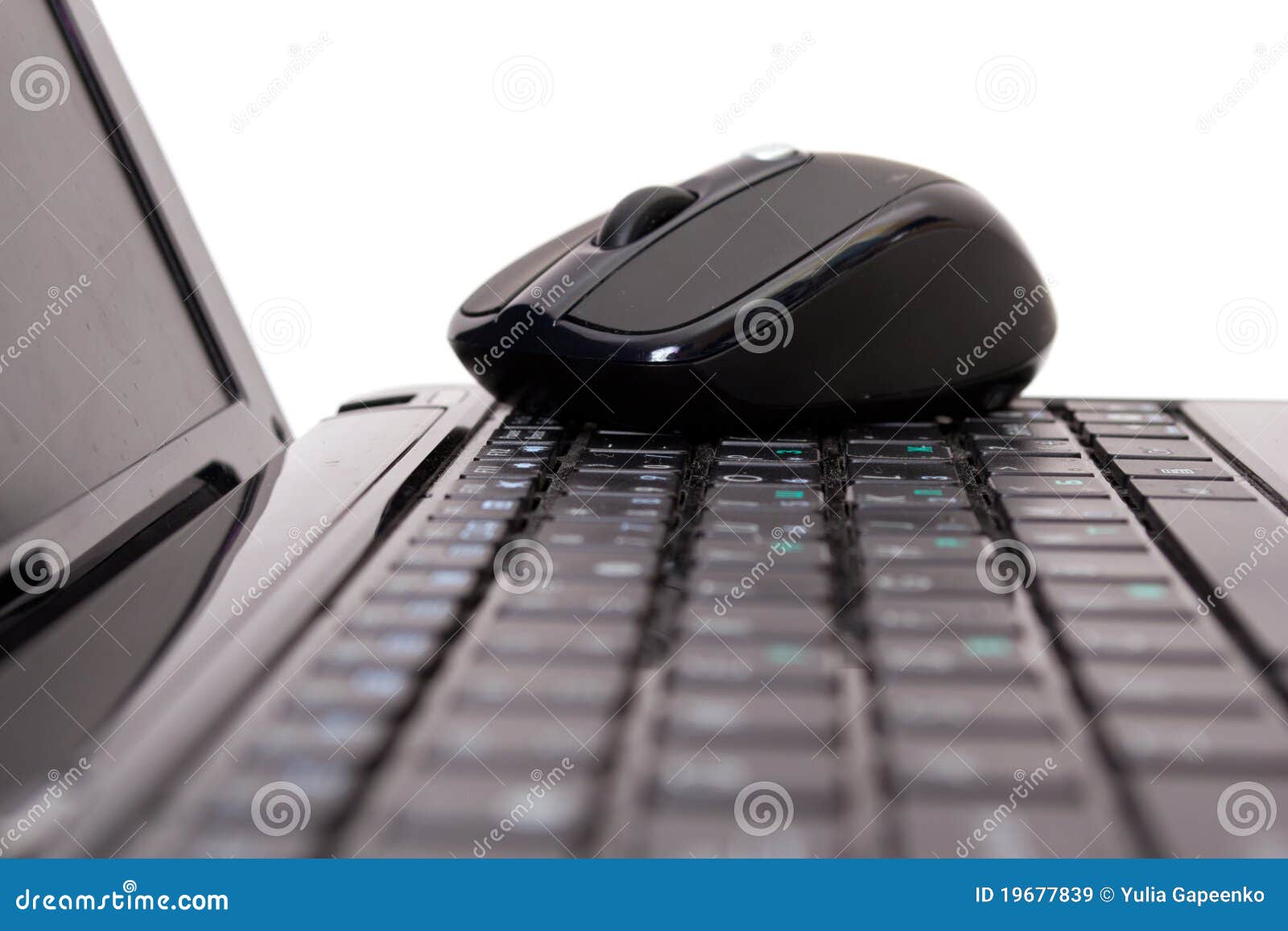 Laptop and mouse stock image. Image of computing, dark - 19677839