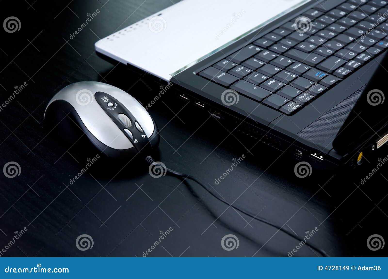 Laptop with mouse stock image. Image of selective, focus - 4728149