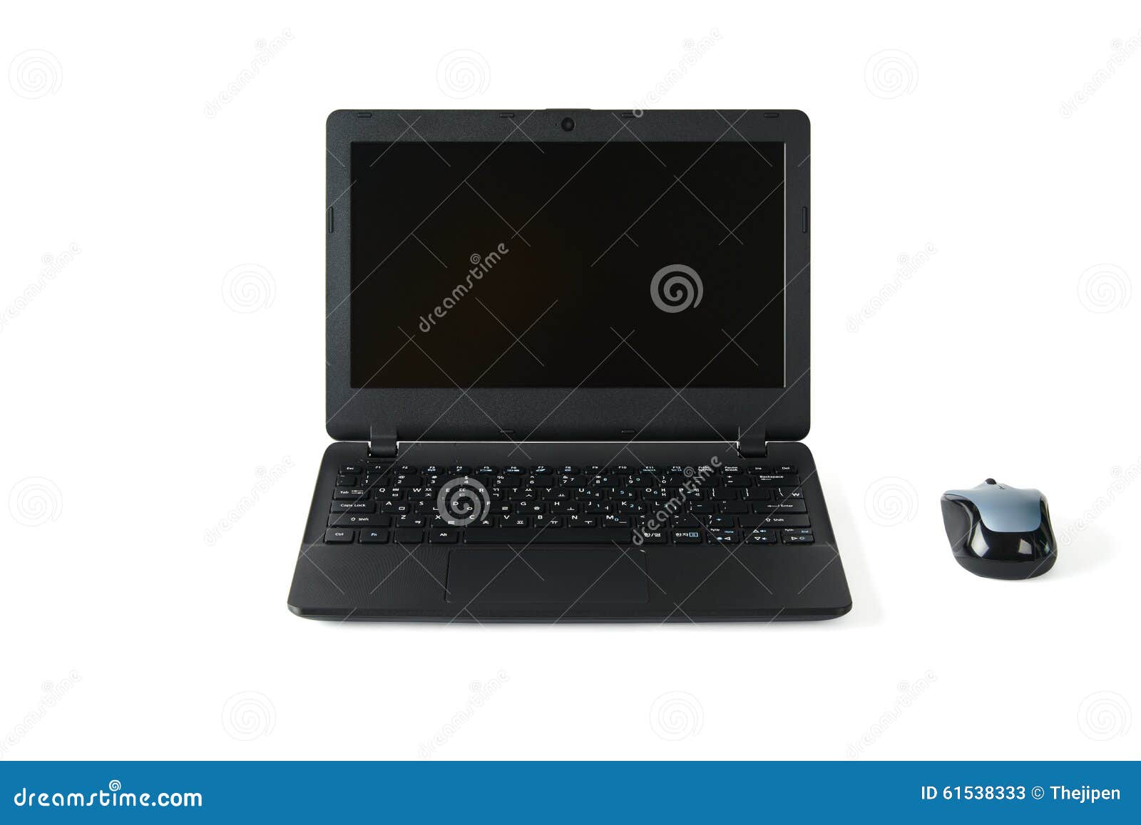 Laptop with mouse stock image. Image of cutout, panel - 61538333
