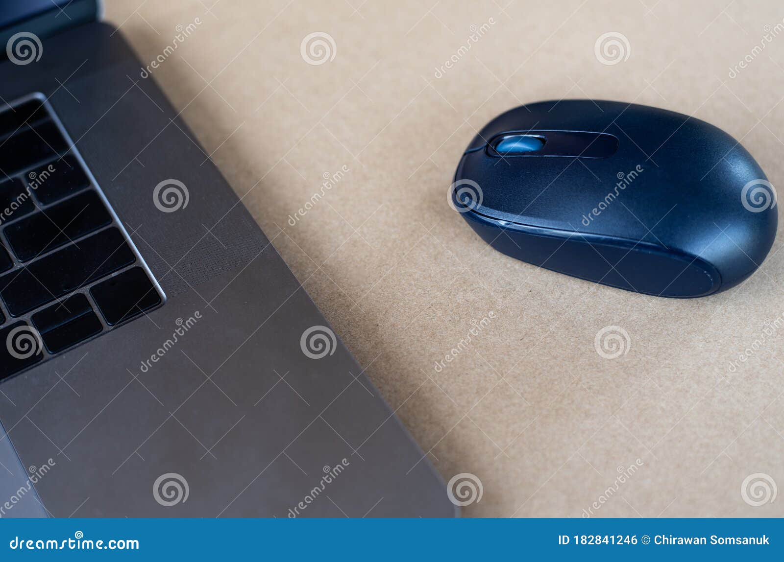 Laptop with Mouse on Brown Texture Stock Photo - Image of home, design ...