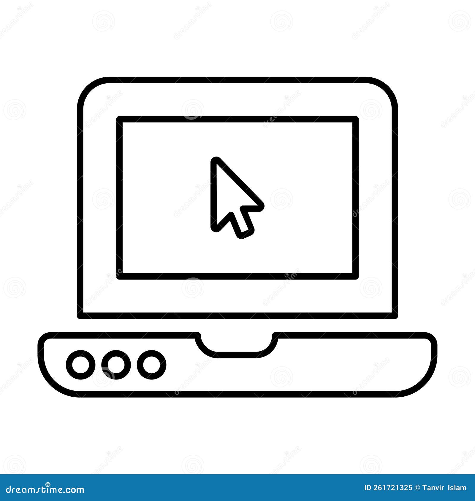 Laptop Mouse Cursor Icon in Line Style Stock Vector - Illustration of ...