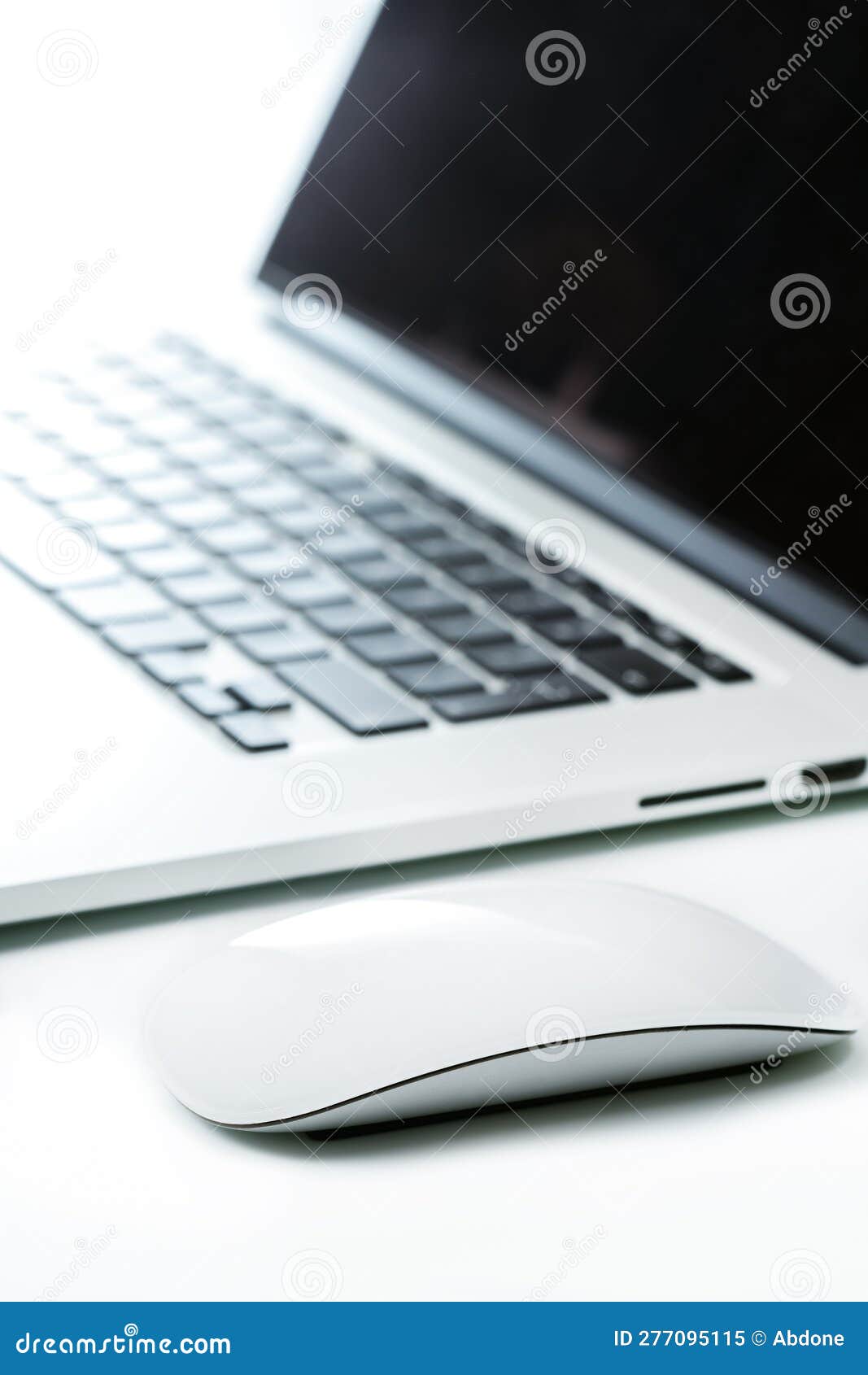 Laptop and the Mouse on a Desk Stock Image - Image of notepad ...