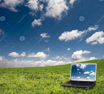 Laptop and nature stock photo. Image of notebook, outdoors - 15067288