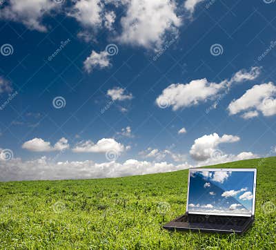 Laptop and nature stock photo. Image of notebook, outdoors - 15067288