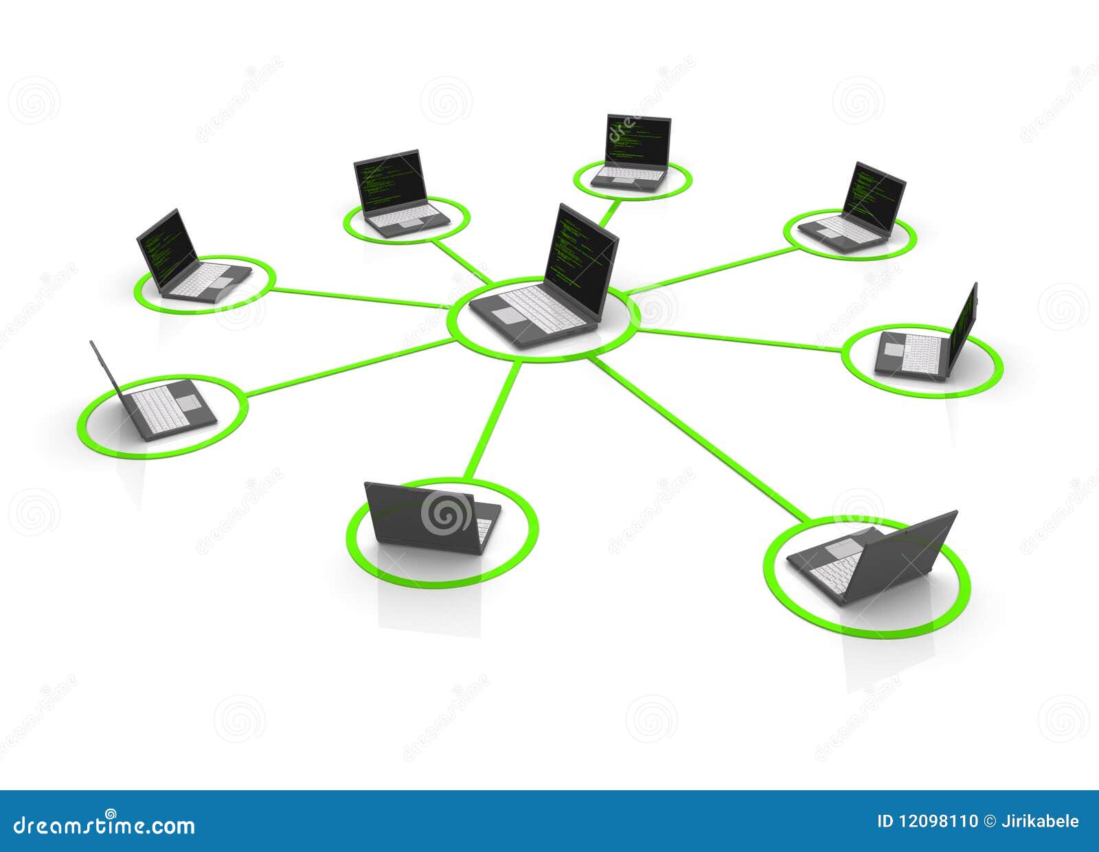 Laptop network stock illustration. Illustration of three - 12098110