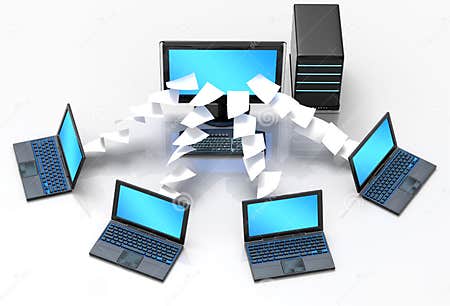 Laptop Network stock illustration. Illustration of upload - 12184842