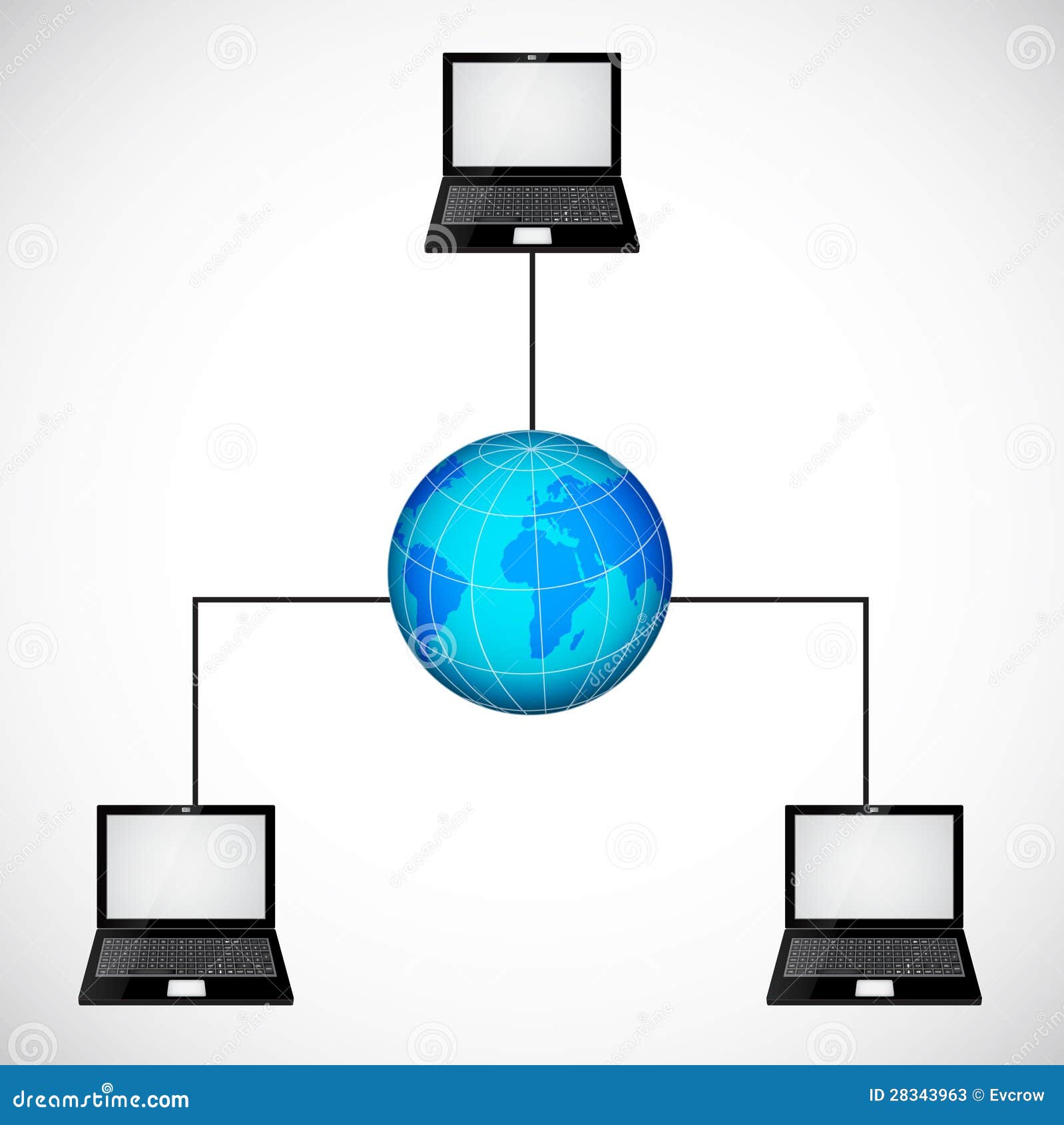 Laptop network stock vector. Illustration of cloud, network - 28343963