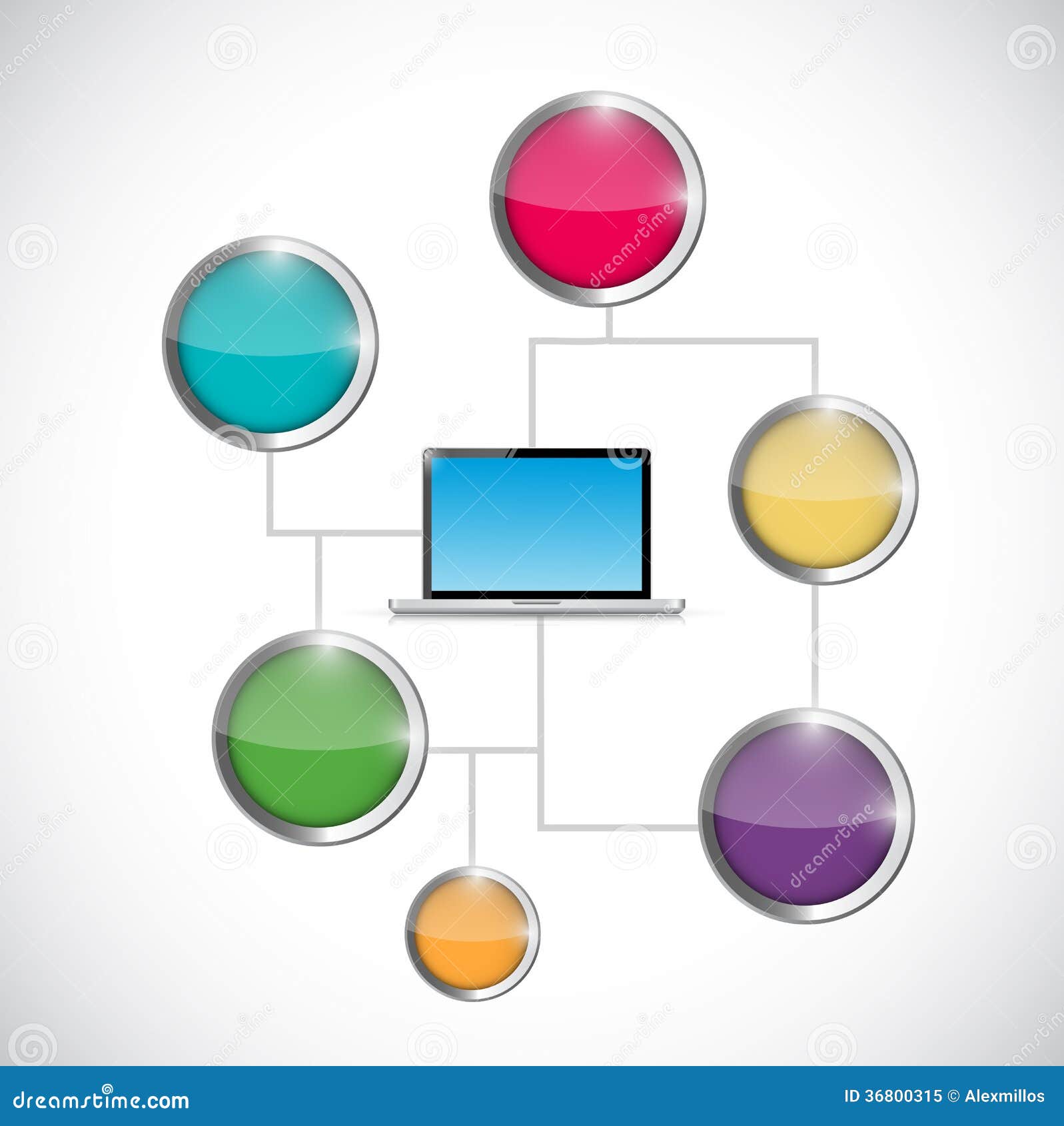 Laptop Network Connection Concept Illustration Stock Illustration ...