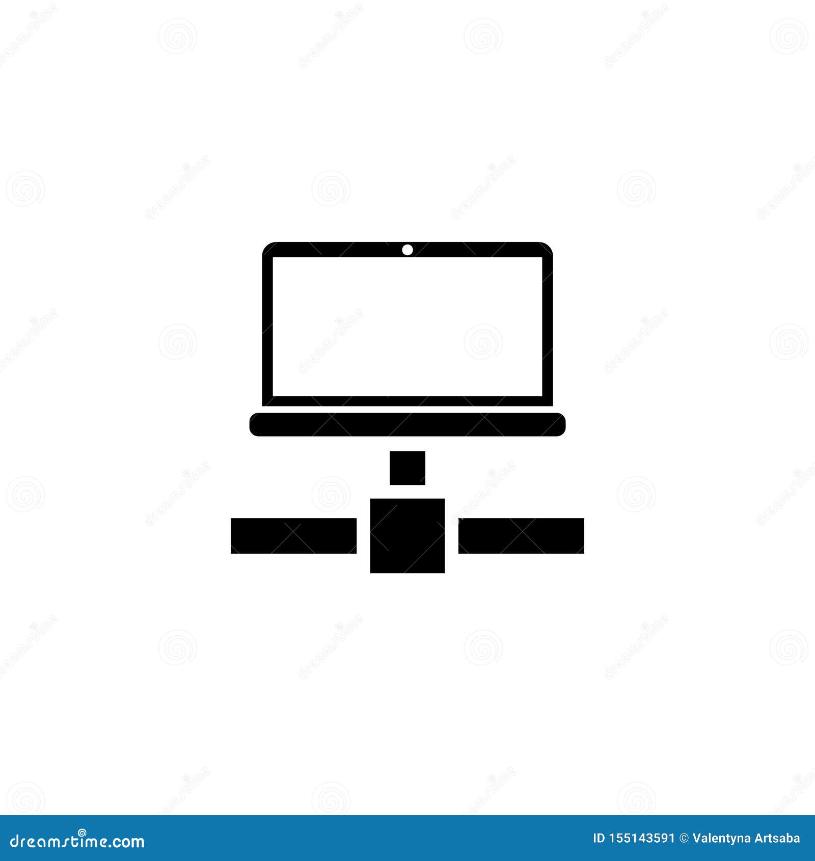 Laptop Network, Internet Connection Flat Vector Icon Stock Illustration ...