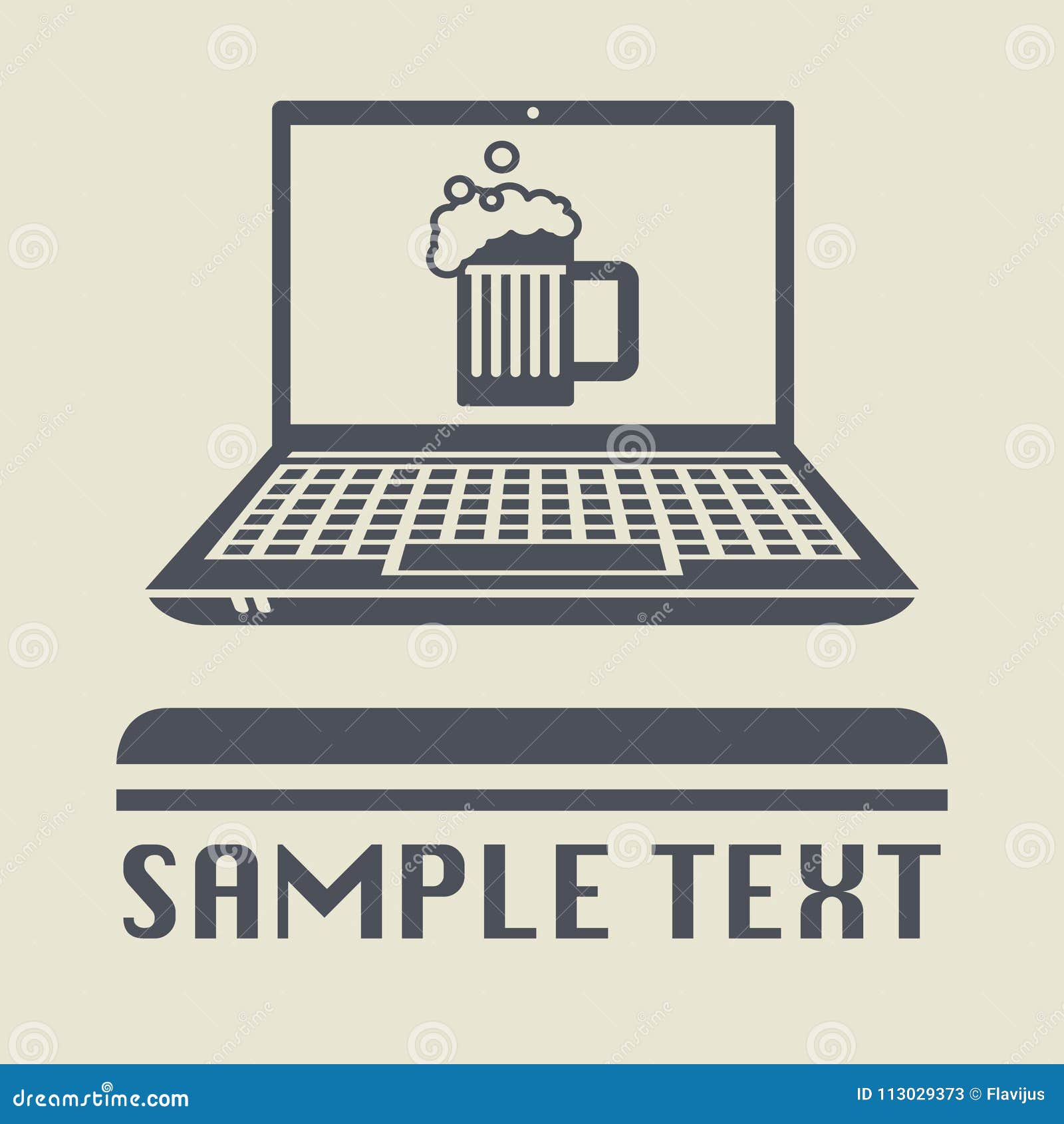 Laptop or Notebook Computer with Beer or Alcohol Icon Stock Vector ...