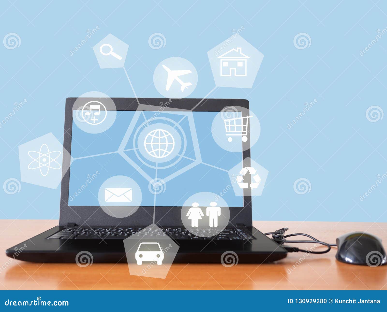 Laptop Notebook Computer , Internet Connection. Stock Photo - Image of ...