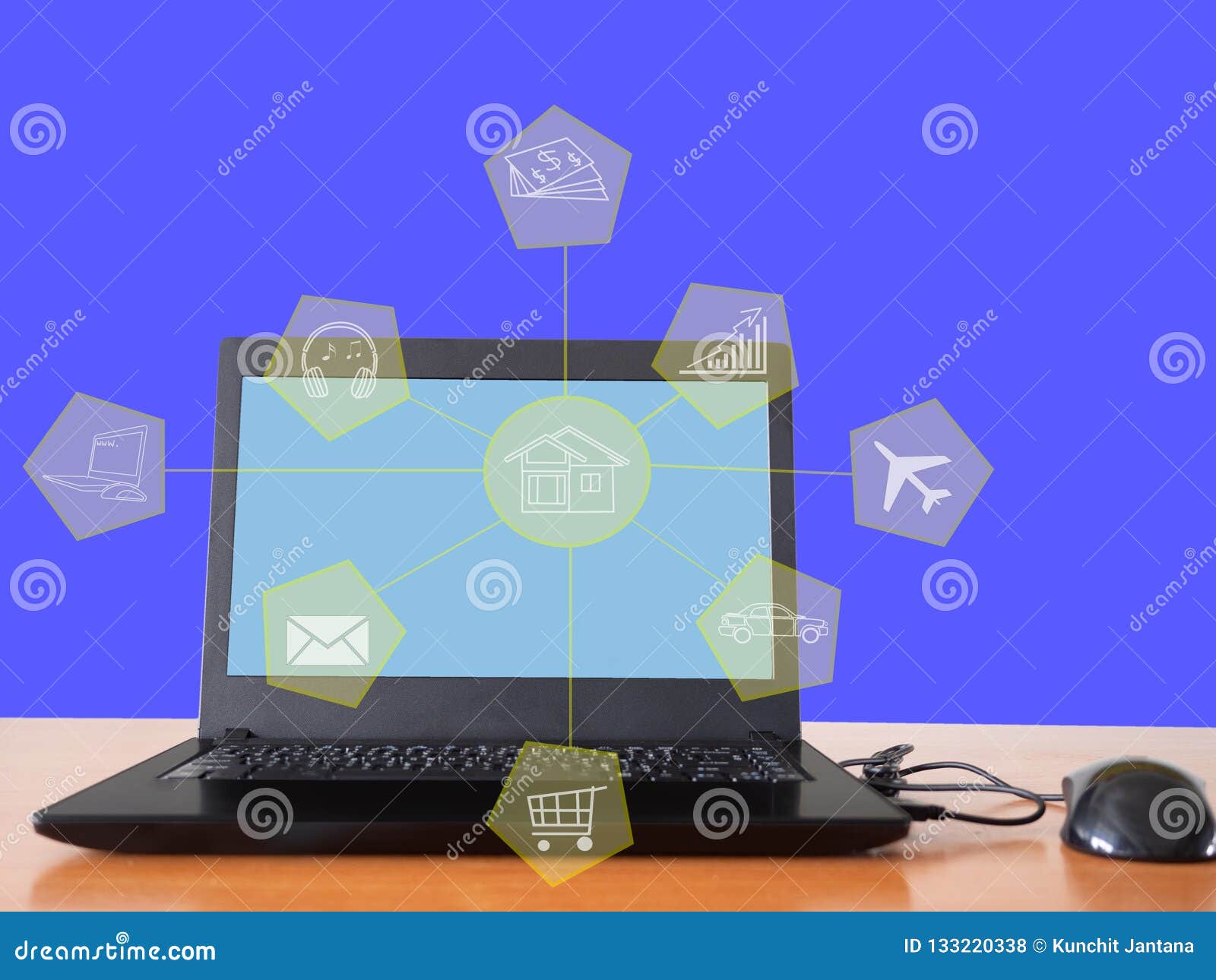 Laptop Notebook Computer , Internet Connection Stock Photo - Image of ...