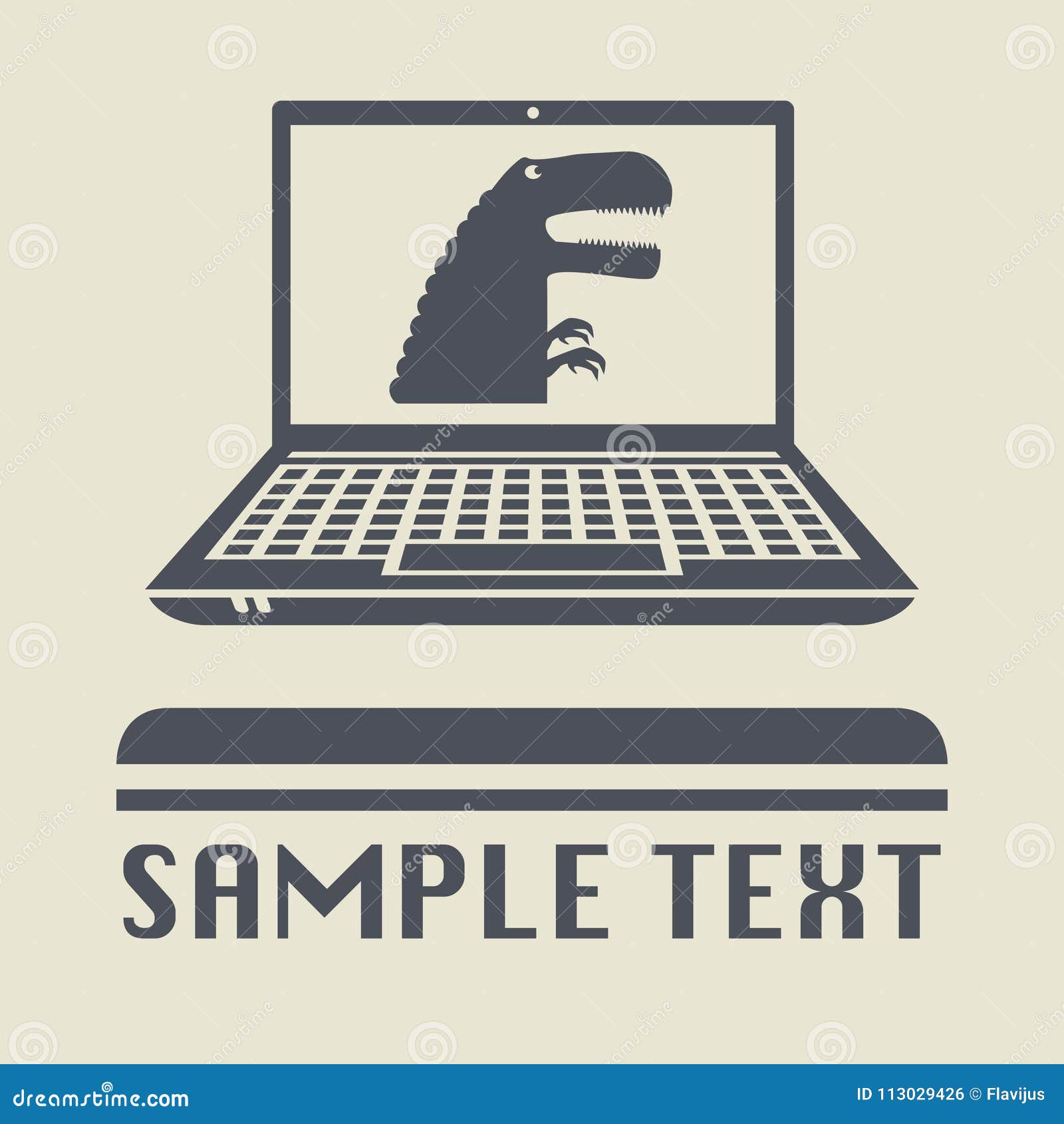 Laptop or Notebook Computer with Raptor or Predator Icon Stock Vector ...