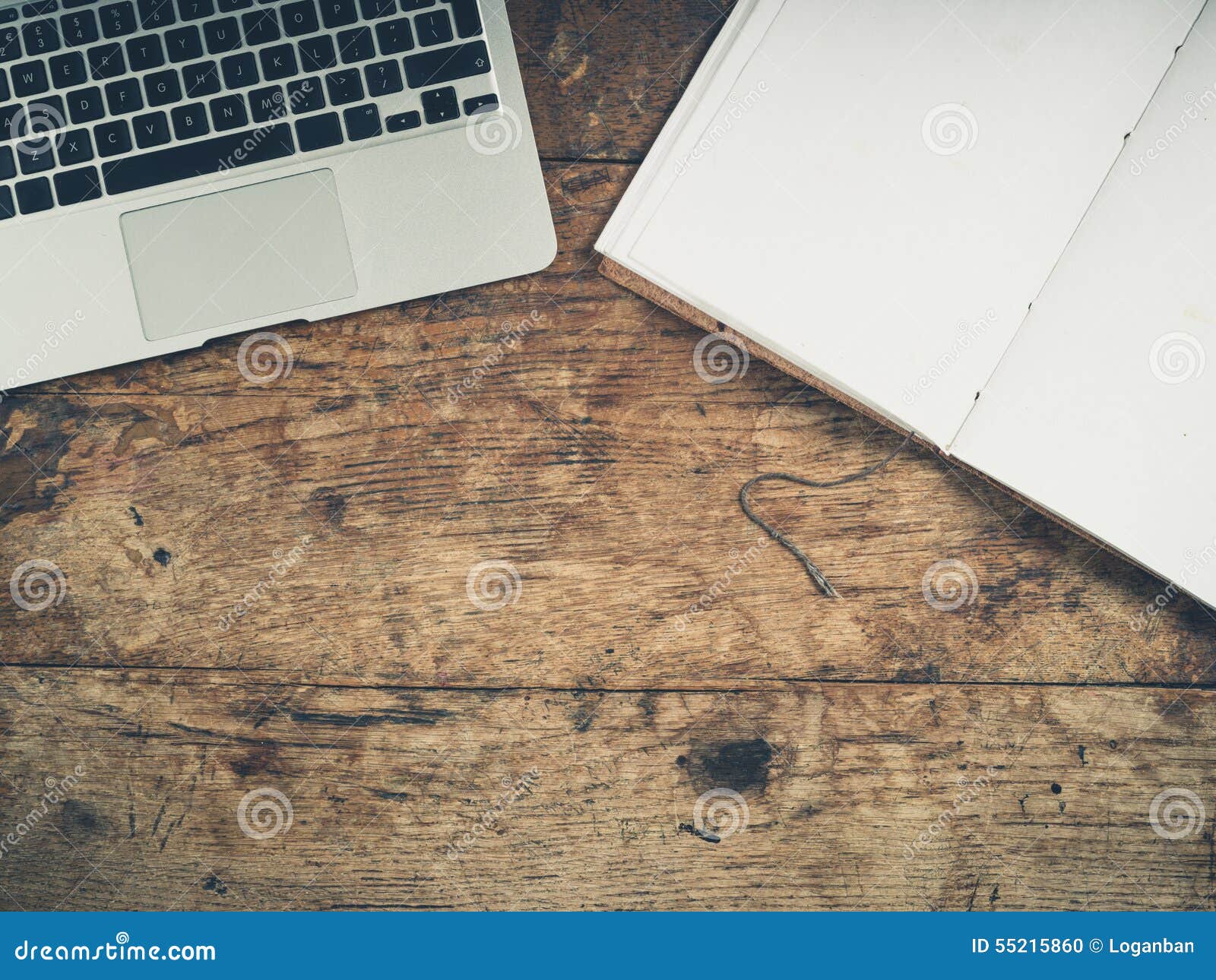 Laptop and notepad stock photo. Image of computer, wooden - 55215860
