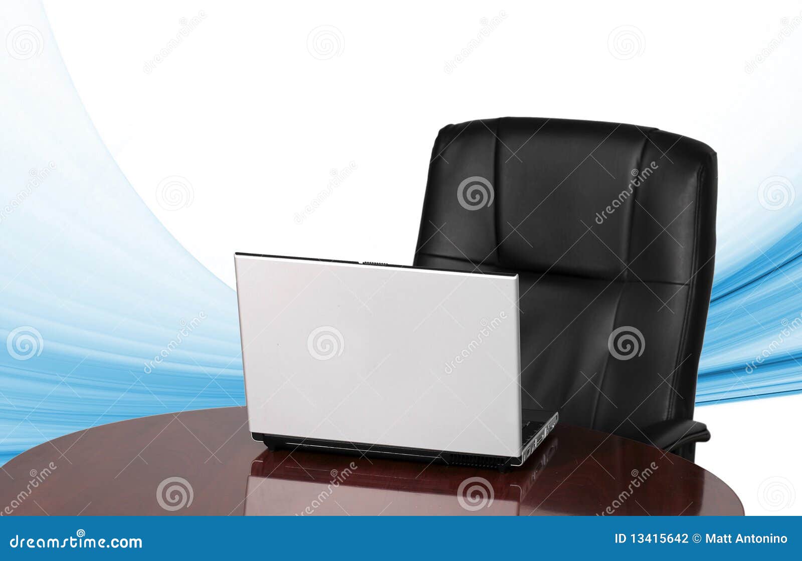 Laptop and office chair stock photo. Image of entrepreneur - 13415642
