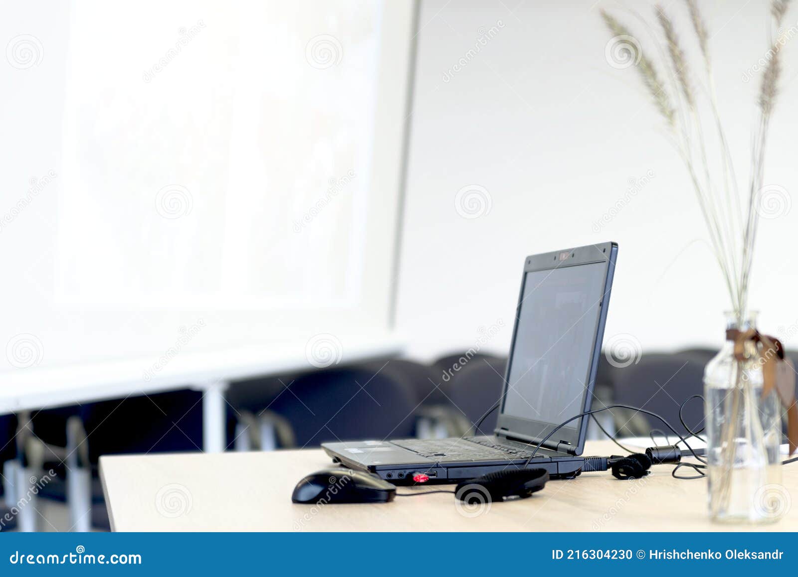 Laptop on the Office Desk for Presentations Stock Photo - Image of ...