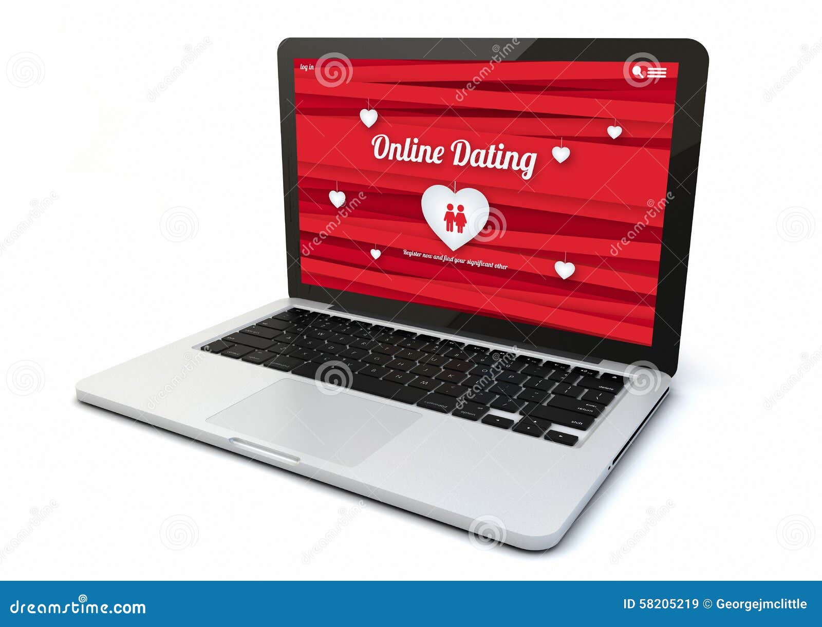 Laptop online dating stock illustration. Illustration of friendship ...
