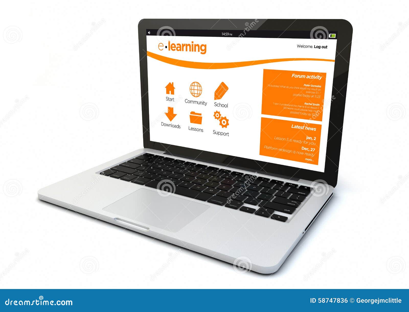 Laptop online learning stock photo. Image of mobility - 58747836