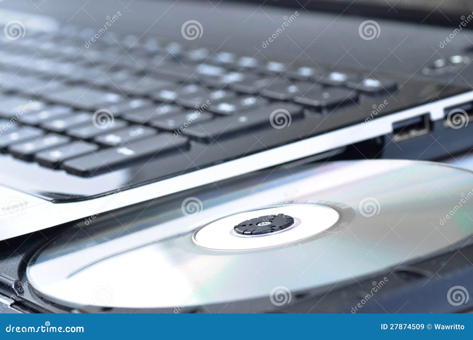 Laptop with open CD drive stock image. Image of keyboard - 27874509