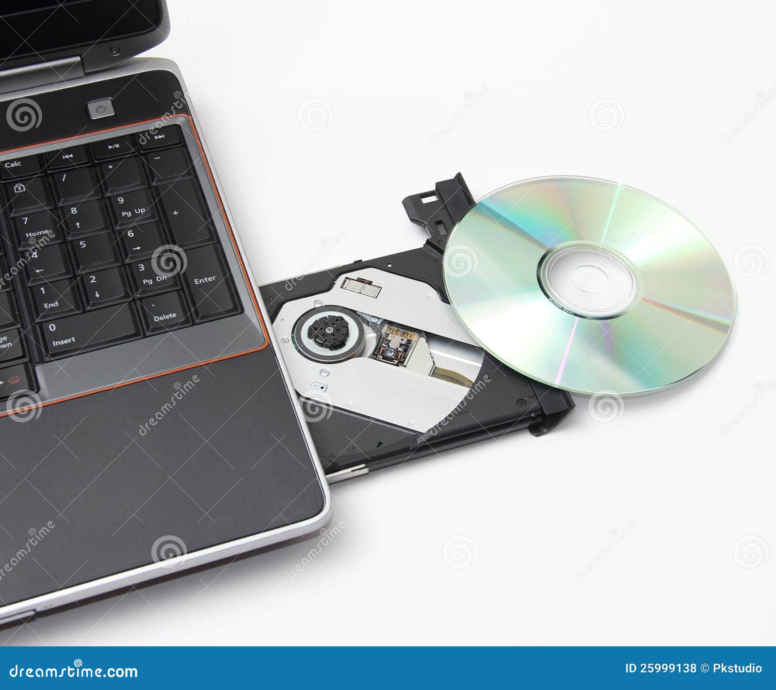 Laptop with open CD tray stock photo. Image of data, eject - 25999138