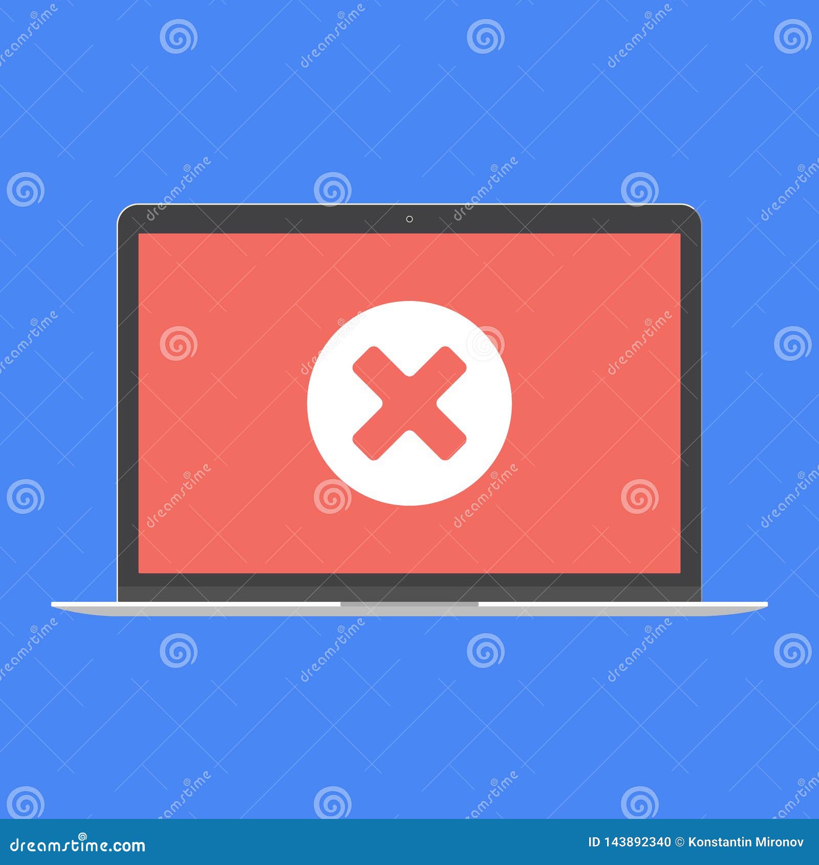 Modern Device - Laptop, Notebook or Netbook Pc Flat Design with Check ...