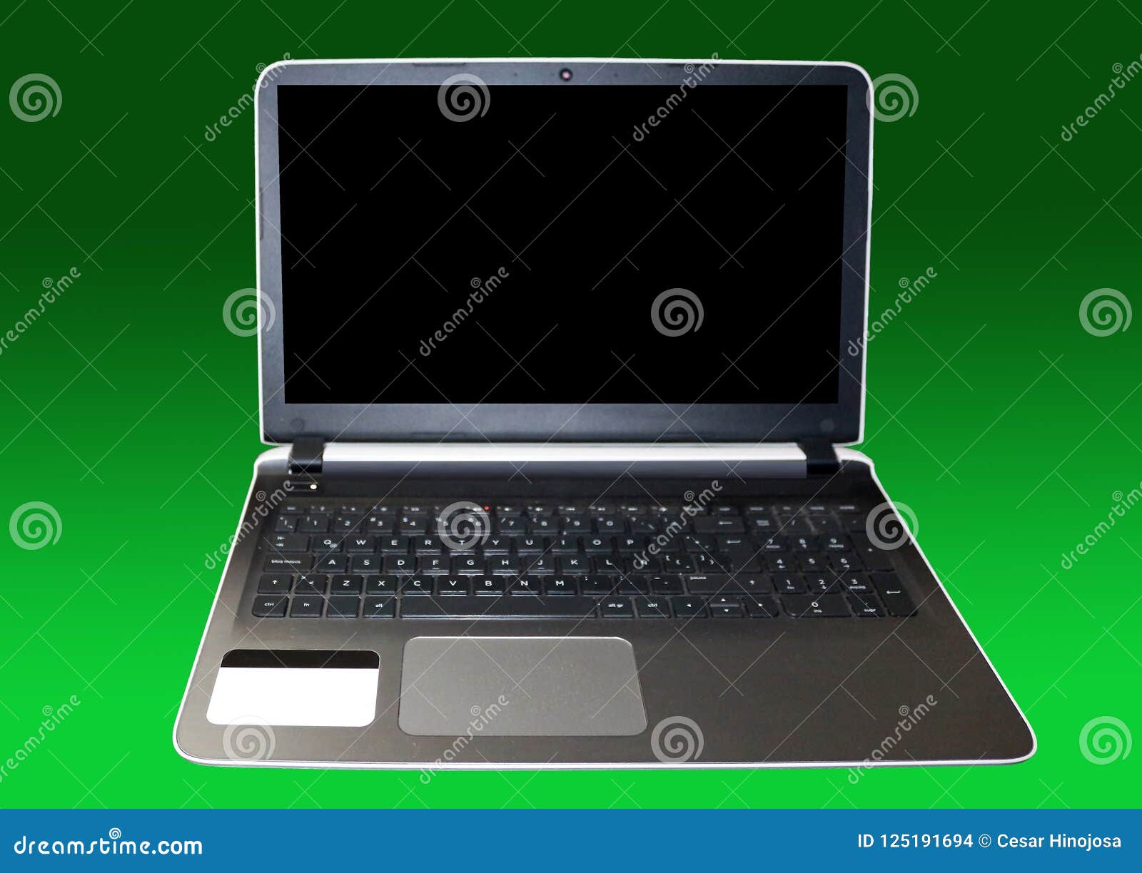 Laptop Open but Powered Off Stock Photo - Image of screen, office ...