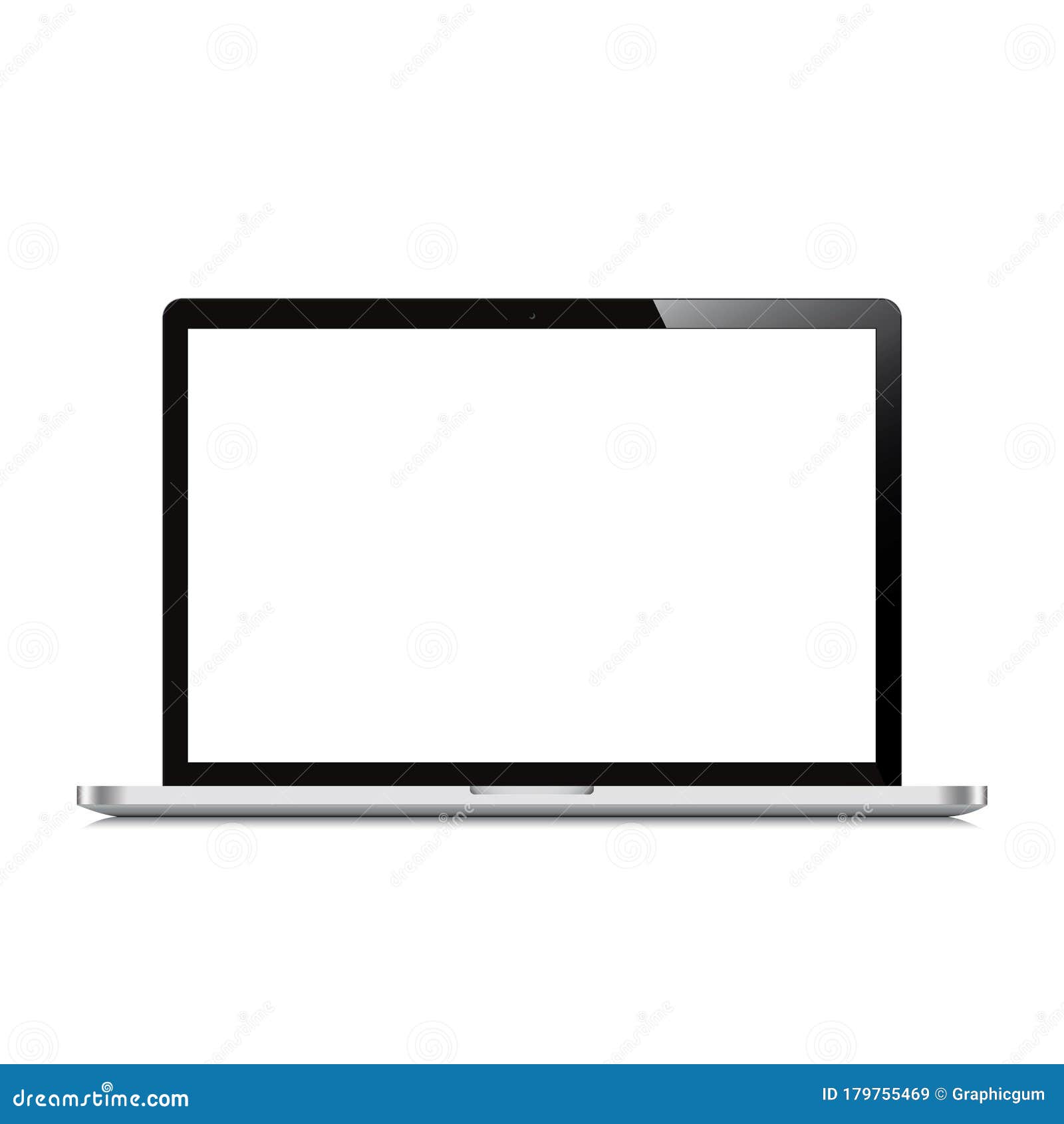Laptop Open Screen White Background Stock Illustration - Illustration ...