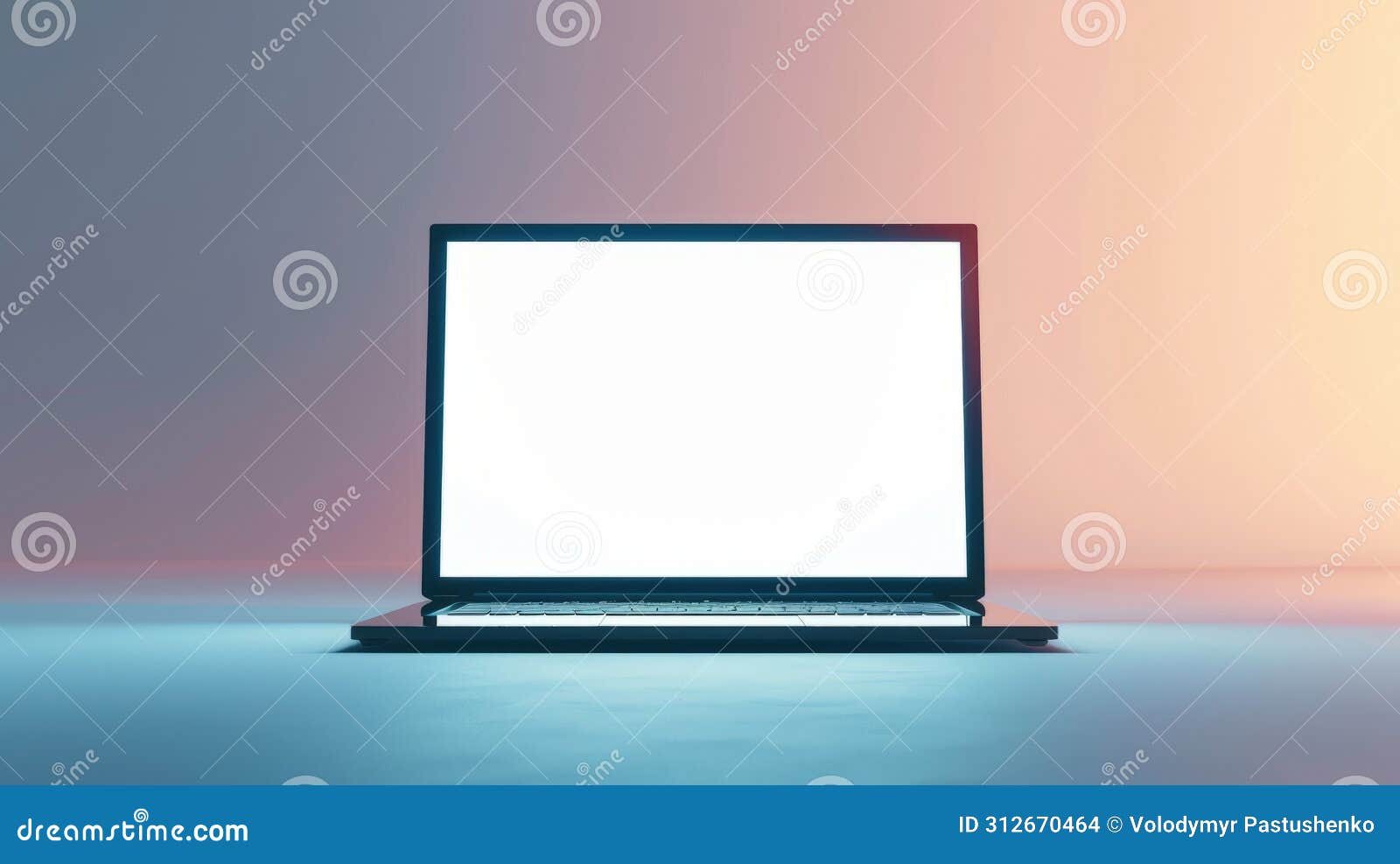 Laptop is Open on Table with Blank Screen Visible Stock Photo - Image ...
