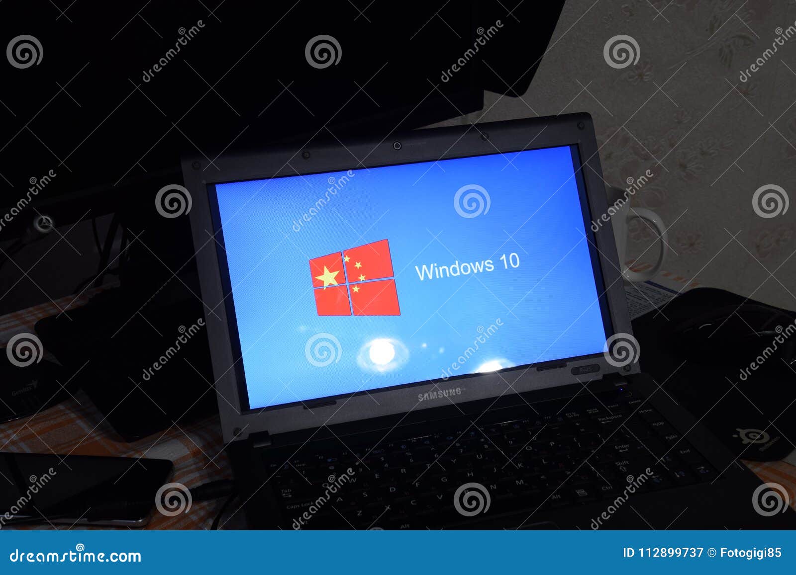 Laptop with the Operating System Logo Displayed on the Screen Windows ... Laptop with the Operating System Logo Displayed on the Screen Windows ...