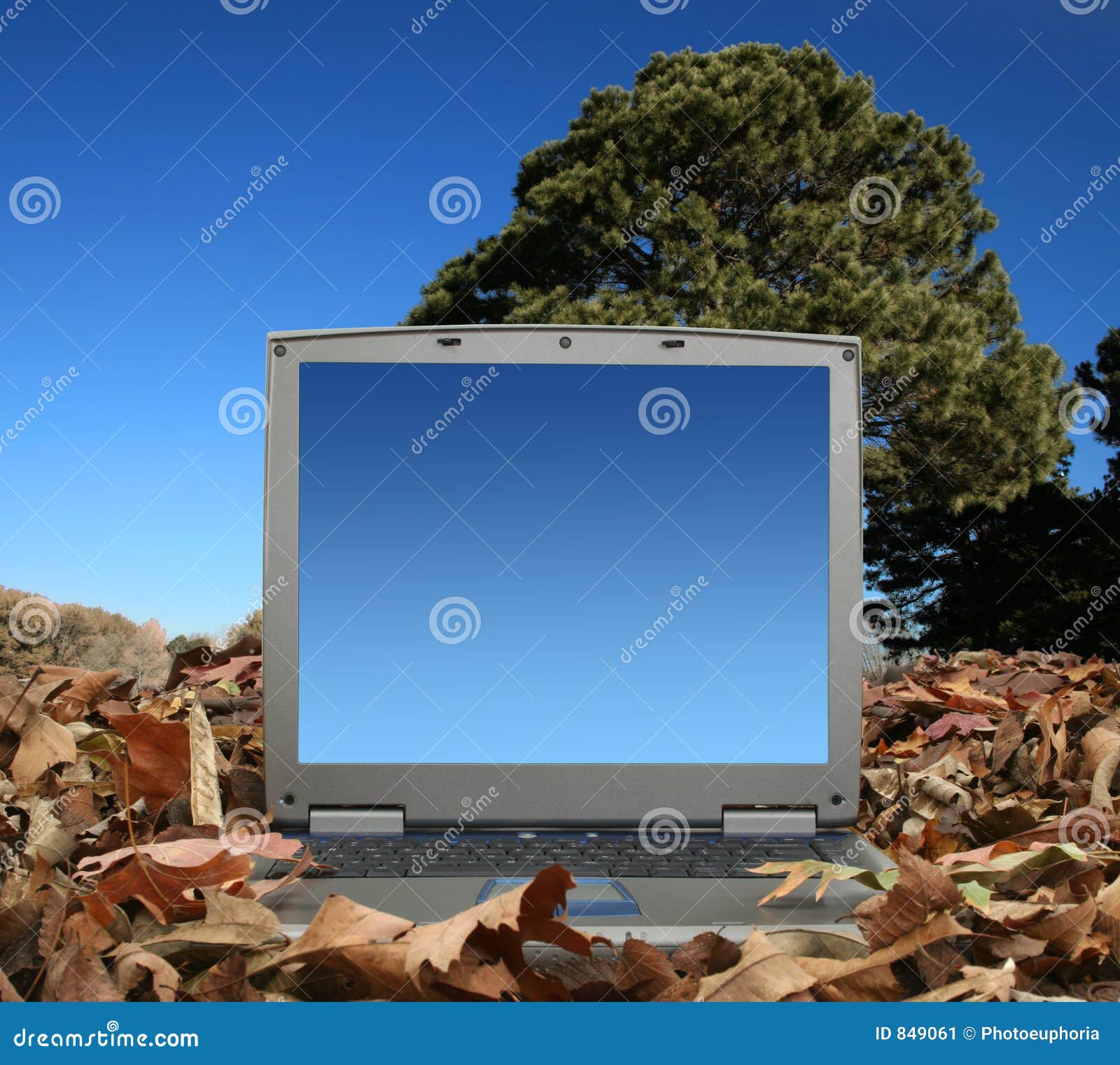 Laptop Outdoors stock image. Image of outdoors, technology - 849061
