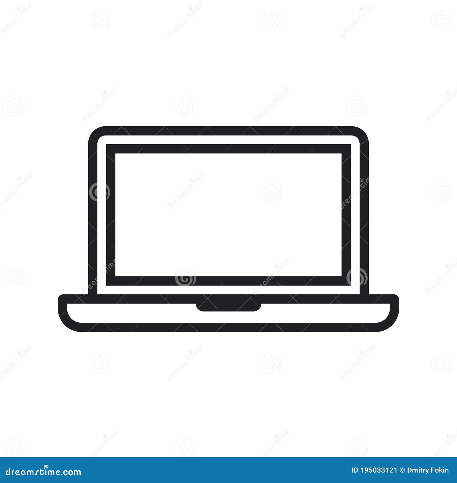 Laptop Outline Icon, Modern Minimal Flat Design Style. Notebook ...