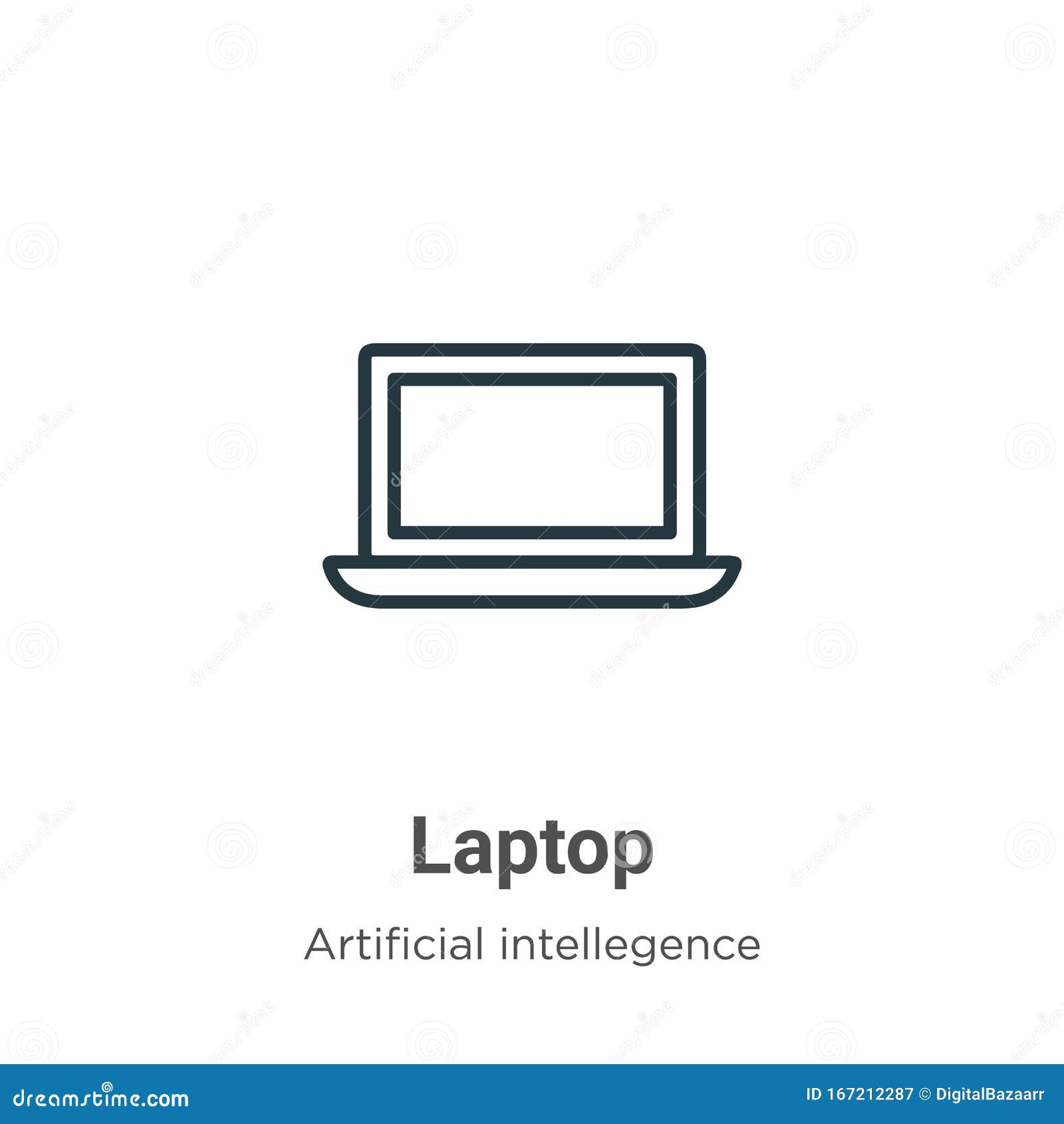 Laptop Outline Vector Icon. Thin Line Black Laptop Icon, Flat Vector ...